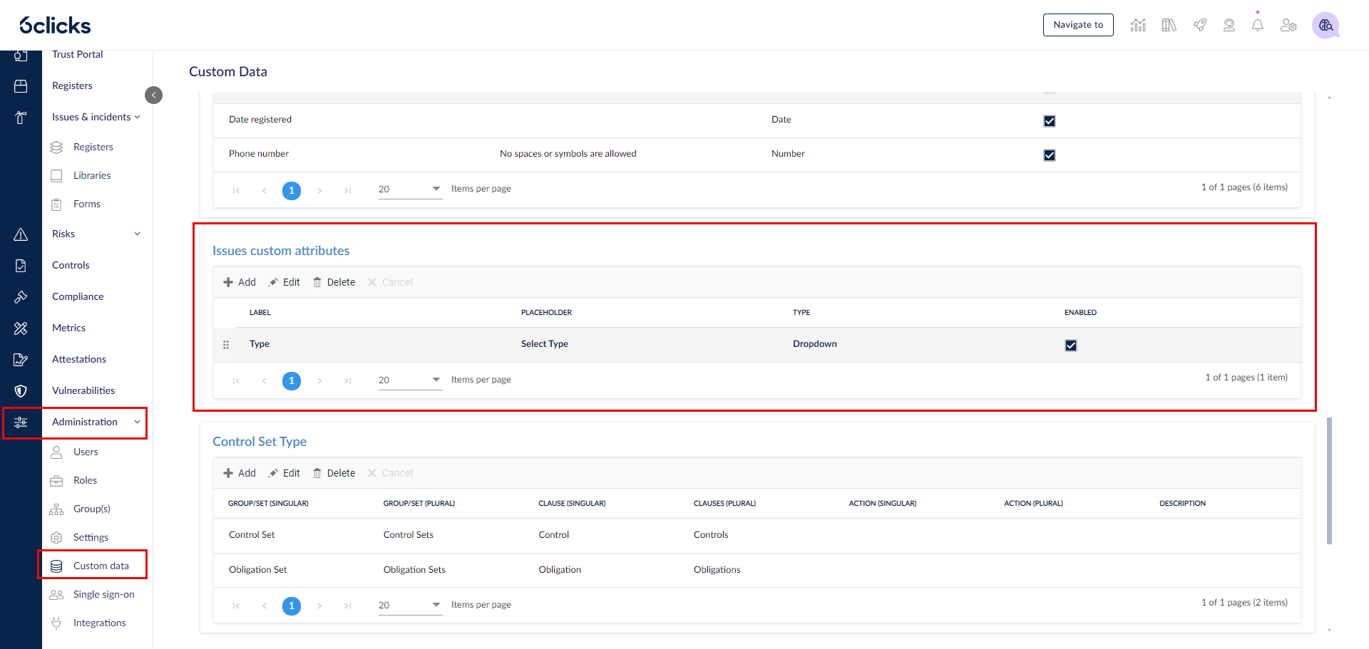 Custom fields for issues and incidents